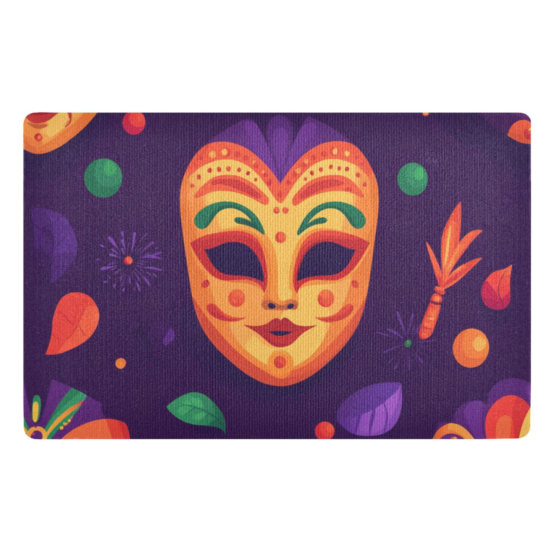 Mardi Gras Mask Floor Door Mat Outdoor Indoor for Home Entrance Welcome ...