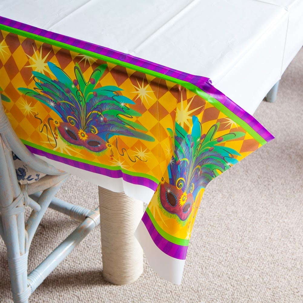 Paper Art Mardi Gras Mask Multicolor Plastic Tablecloth - Walmart.com