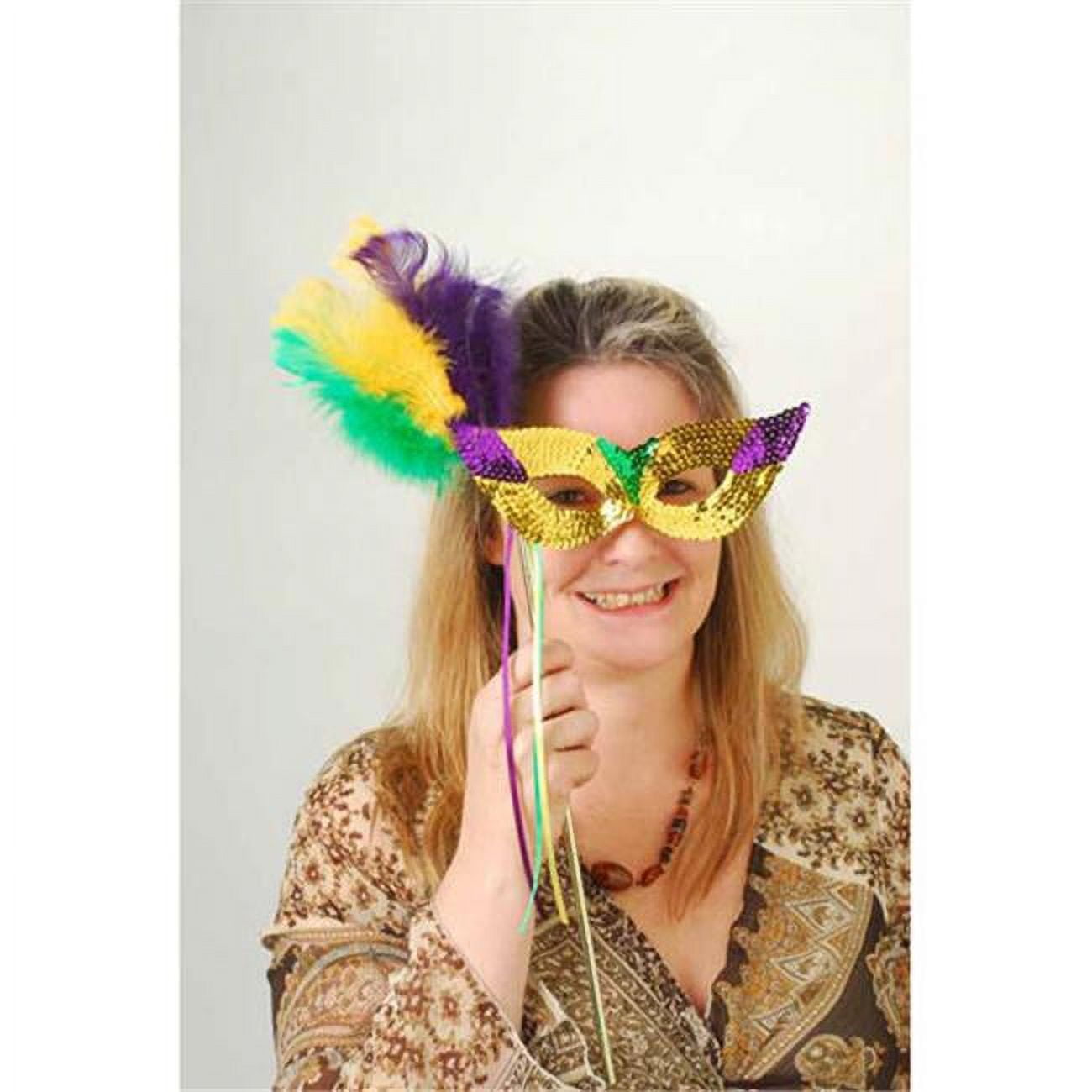 Mardi Gras Mask with Stick - Walmart.com