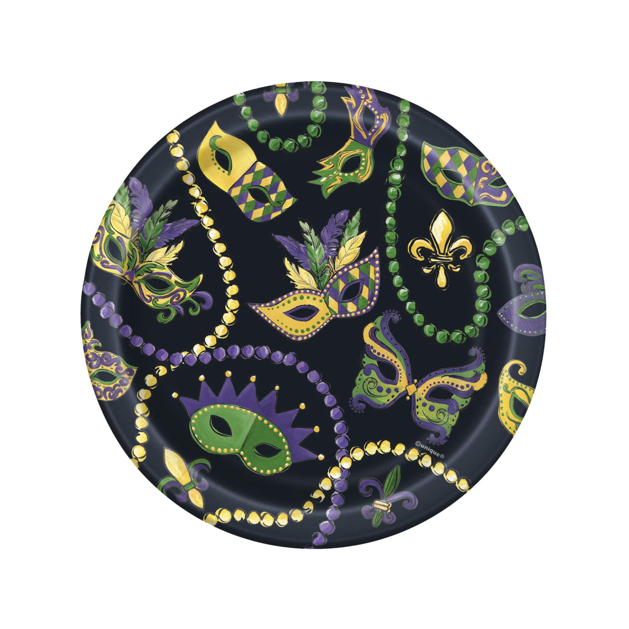 Mardi Gras Masks and Beads 7" Dessert Cake Plates 8 ct - Walmart ...
