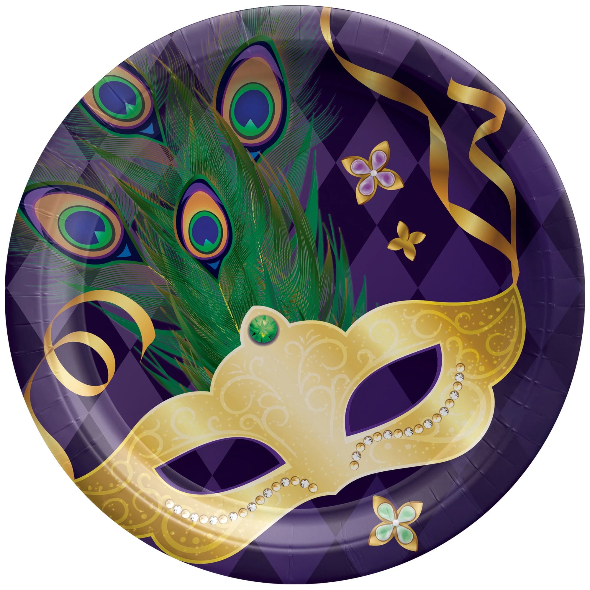 Mardi Gras Masquerade 7" Round Plates, 8ct - Walmart.com