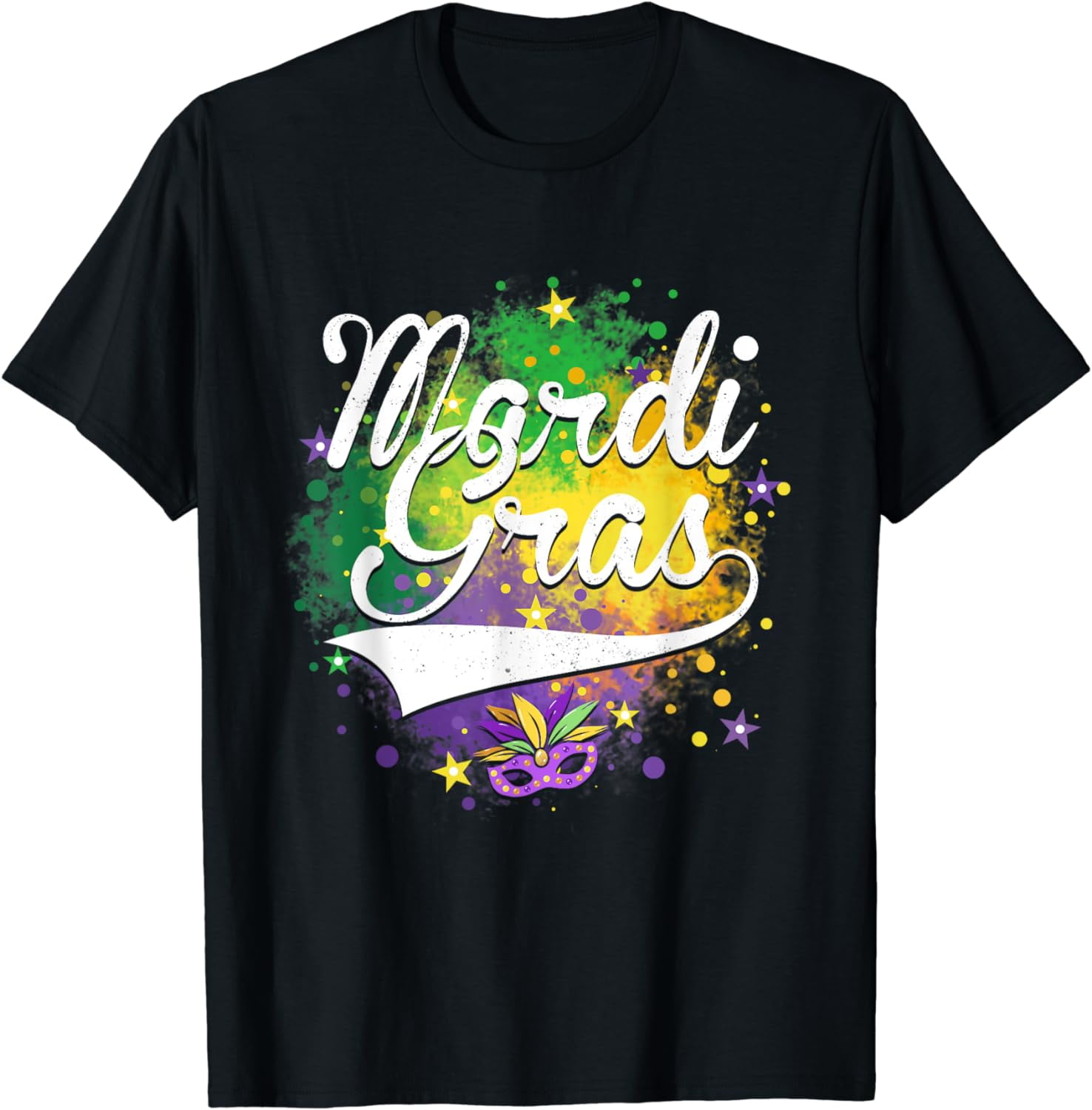 Mardi Gras Paint Splatter For Women Men & Kids Fat Tuesday T-Shirt ...