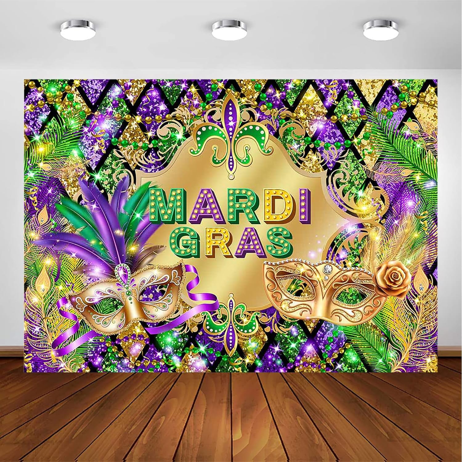Mardi Gras Party Backdrop for Festival Carnival Masquerade Photoshoot ...