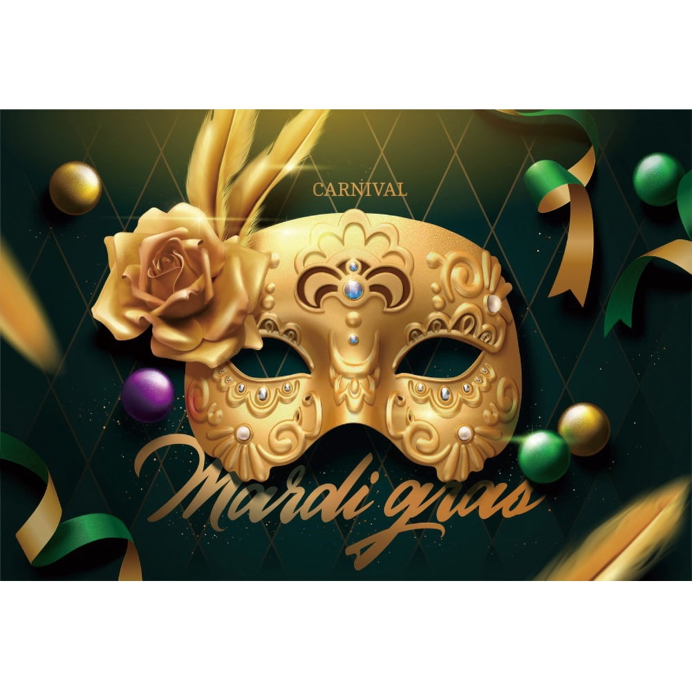 Mardi Gras Photography Backdrop Mask Carnival Masquerade Party r Happy ...