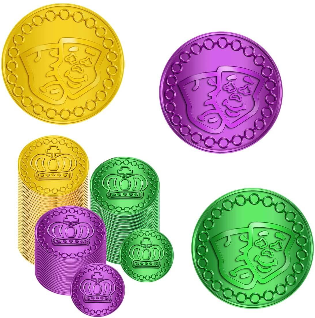 Mardi Gras Plastic Coins (asstd gold, green, purple) (100/Pkg)X2 ...