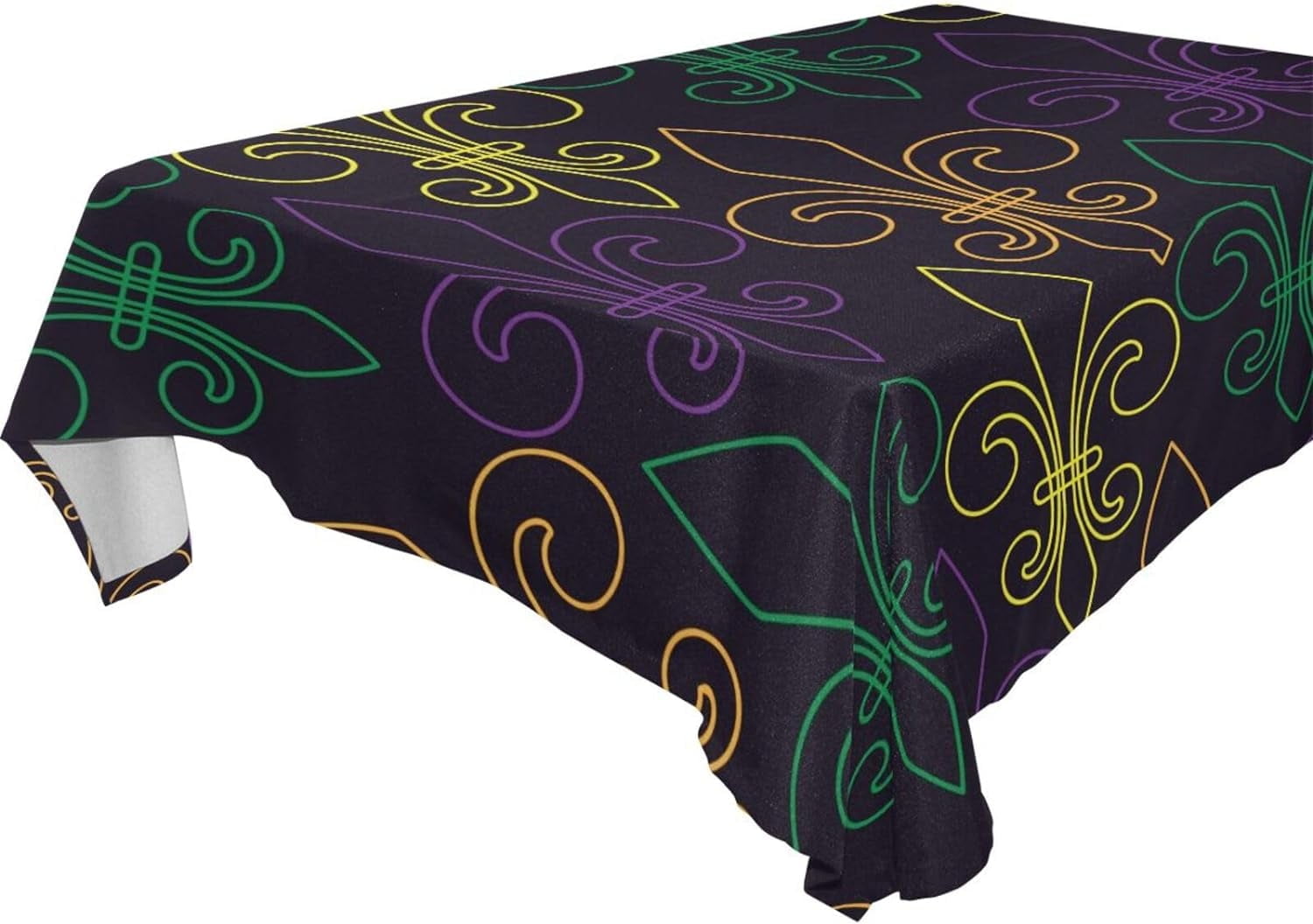 Mardi Gras Print Tablecloth Rectangle Colorful Table Cloth Large Square ...