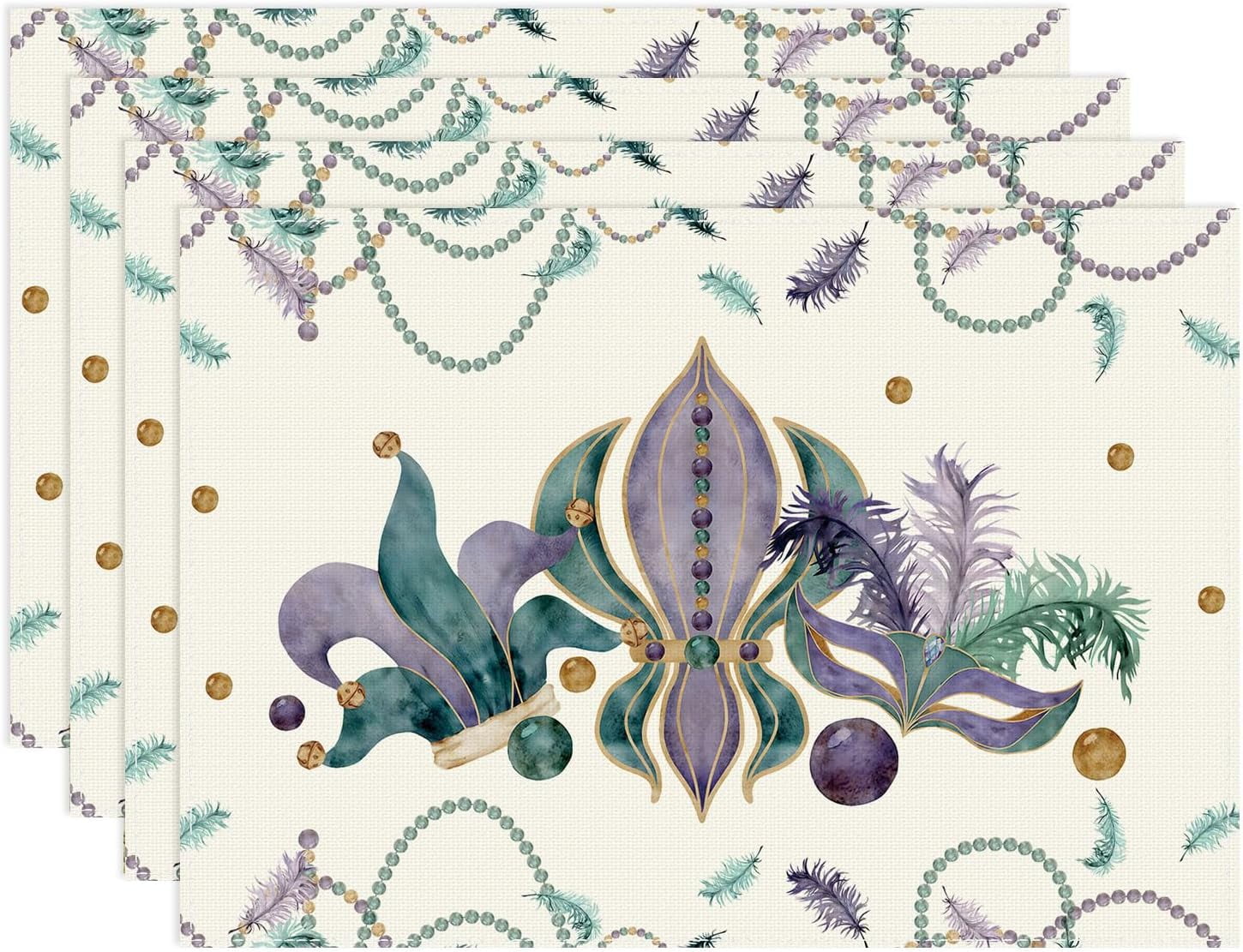 Mardi Gras Purple Green Feathers Fleur De Lis Iris Masquerade Mask ...