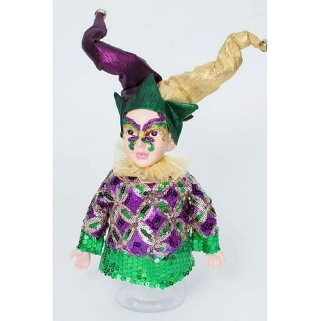 Mardi Gras Purple, Green, and Gold Jester Glitter Centerpiece ...