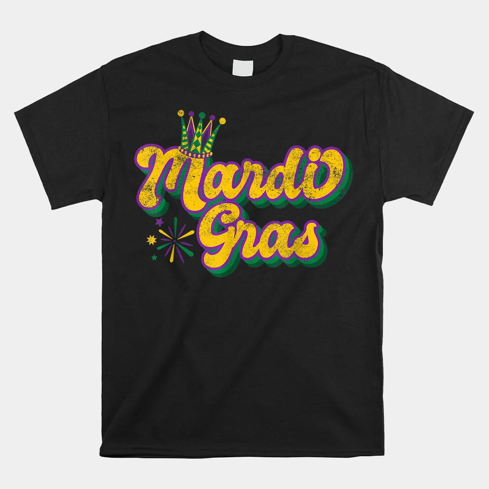 Mardi Gras Retro 70s Masquerade Costume Bead Parade Shirt - Walmart.com