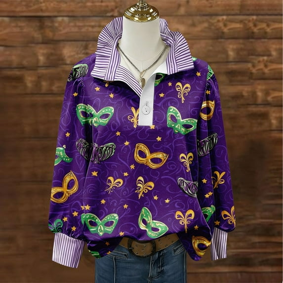 Mardi Gras Shirts for Women Carnival Party Mardi Gras Outfit Gifts ...