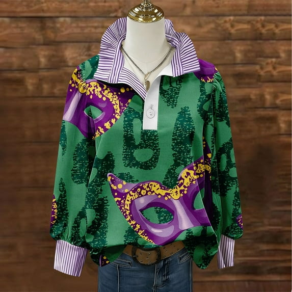 Mardi Gras Shirts for Women Carnival Party Mardi Gras Outfit Gifts ...