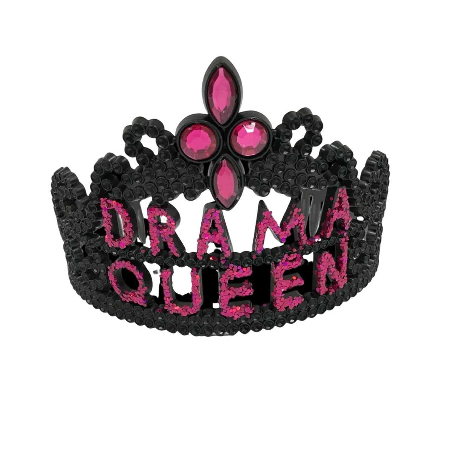 Mardi Gras Spot Black and Hot Pink Drama Queen Tiara (Each) - Walmart.com