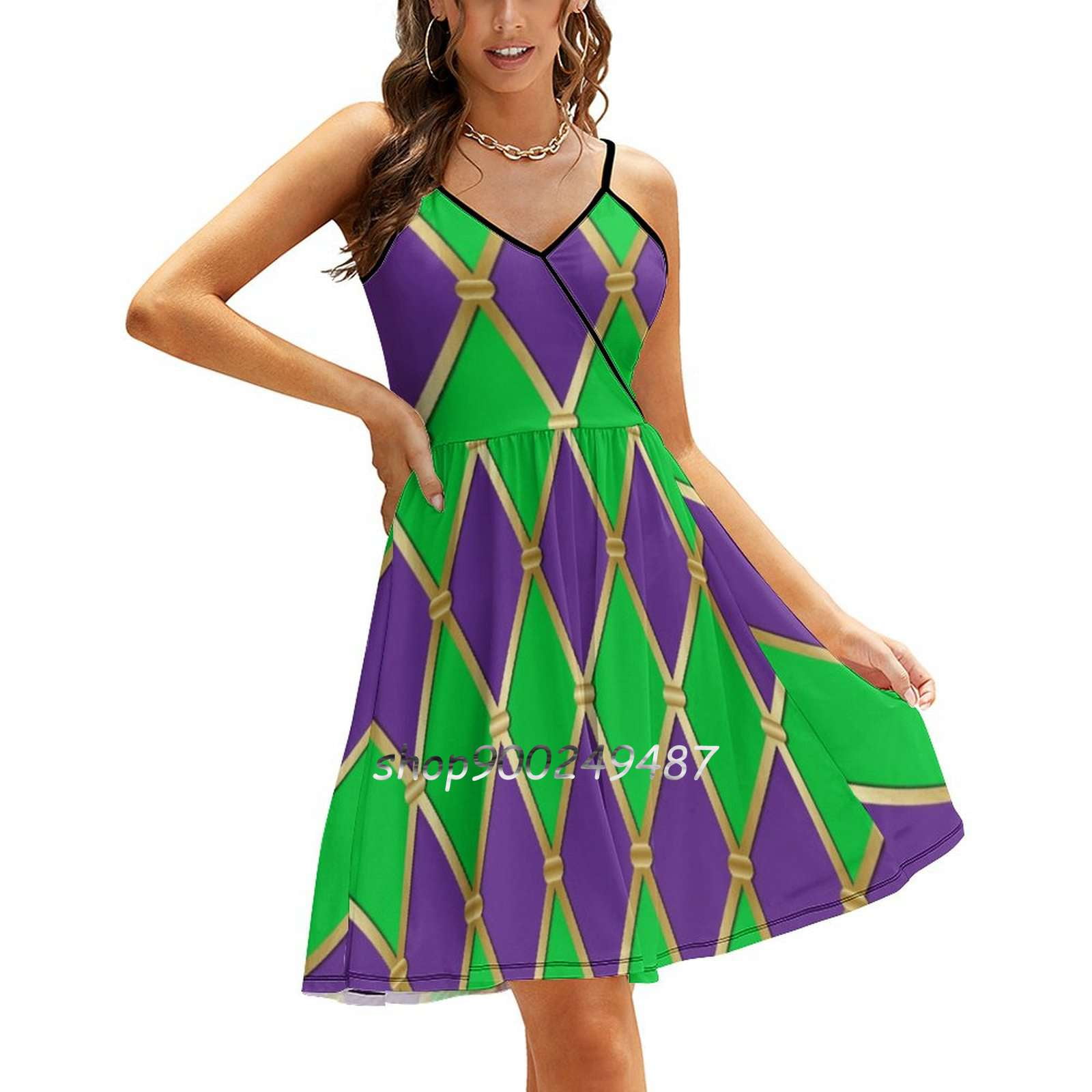 Mardi Gras Sweetheart Knot Flared Dress Fashion Design Large Size Loose ...