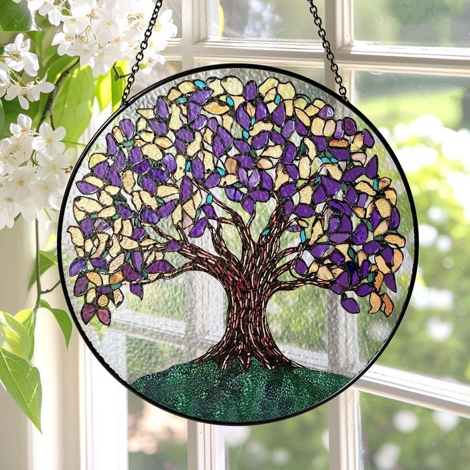 Mardi Gras Tree Stained Glass Suncatcher, Mardi Gras Bead Tree, Happy ...