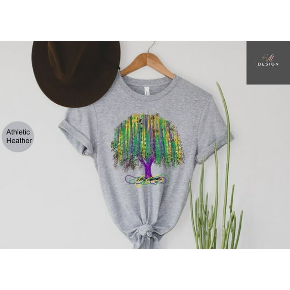 Mardi Gras Tree shirt, Watercolor Mardi Gras Bead Tree Tee, Mardi Gras ...
