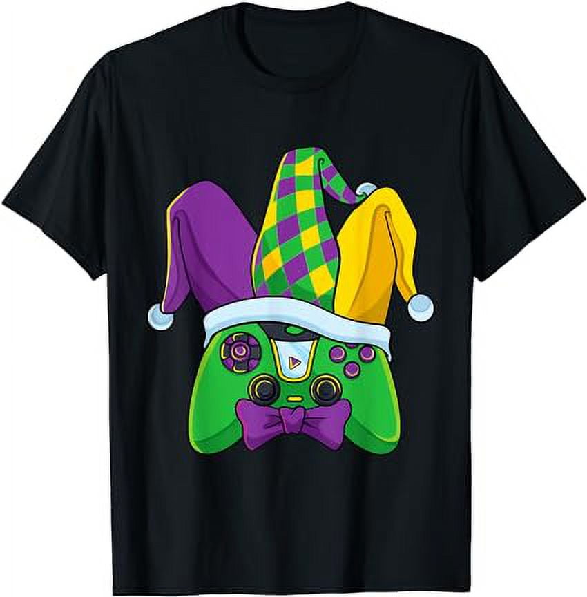 Mardi Gras Video Game Controller Jester Hat Costume Kids T-Shirt ...