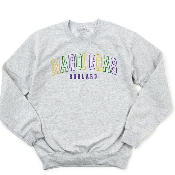 Mardi Gras party sweatshirt | collegiate block font mardi gras soulard ...