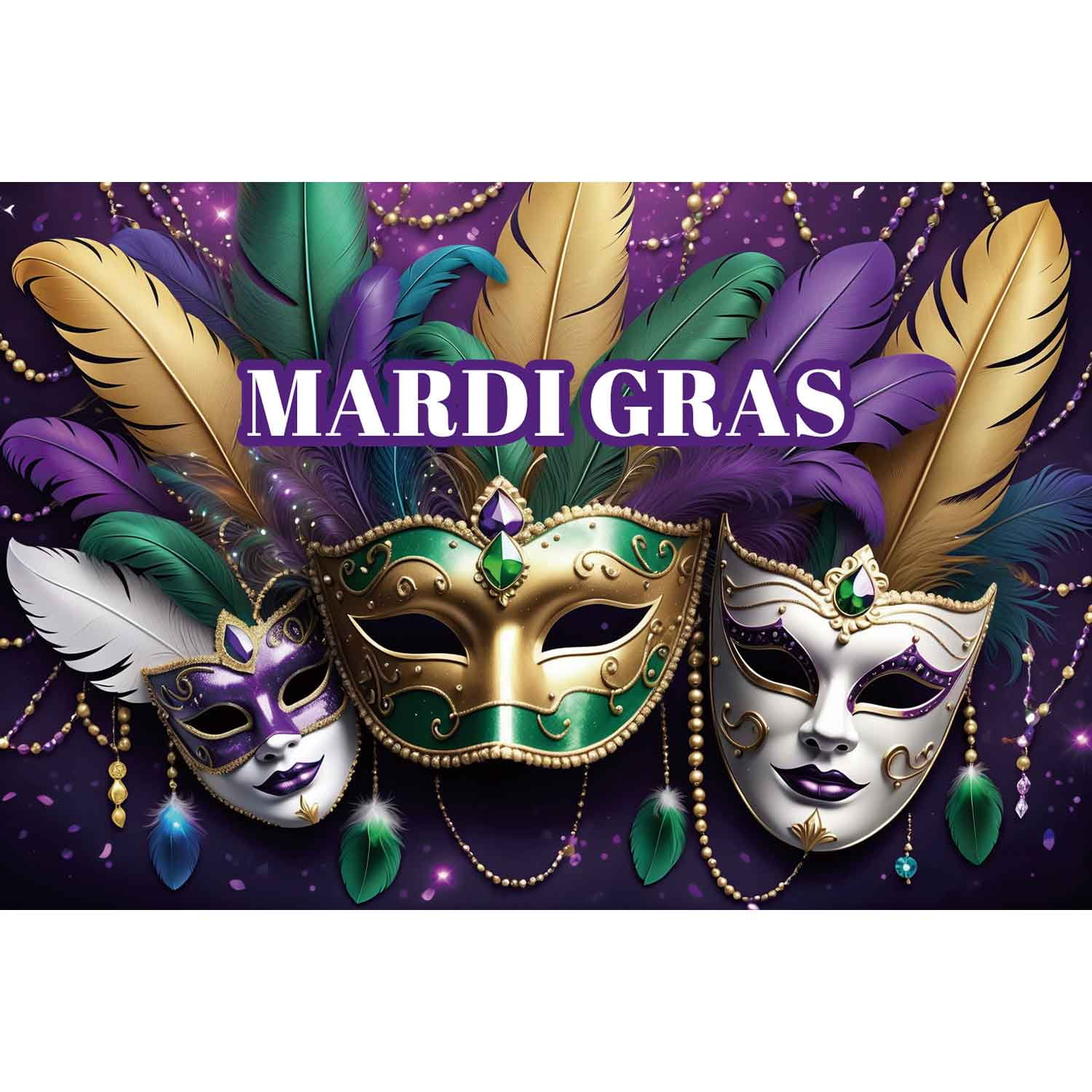 Mardi Gras ration Backdrop for Photography Mask Masquerade Carnival ...