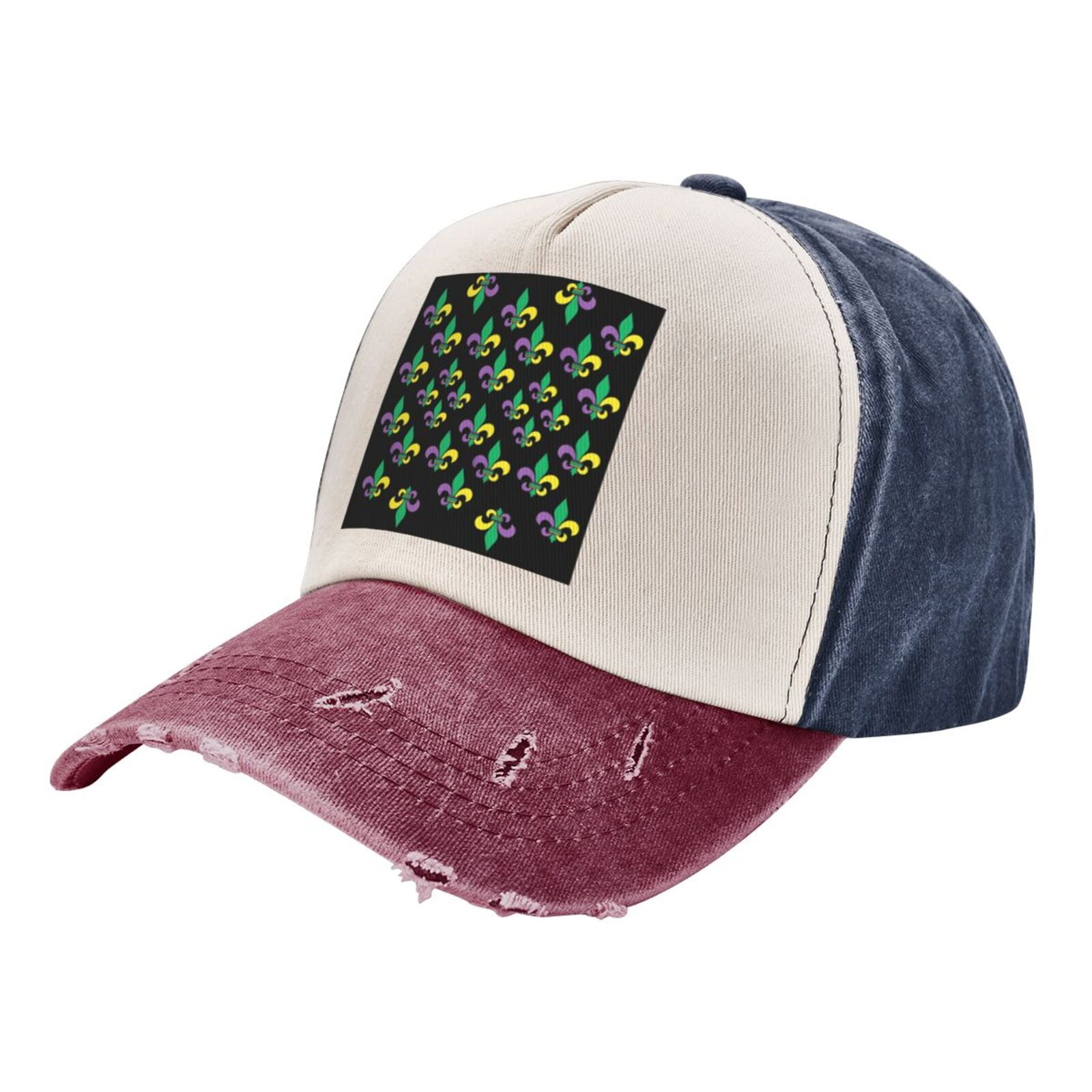 Mardi Pattern Distressed Baseball Cap Dad Hats for Men Women Vintage ...
