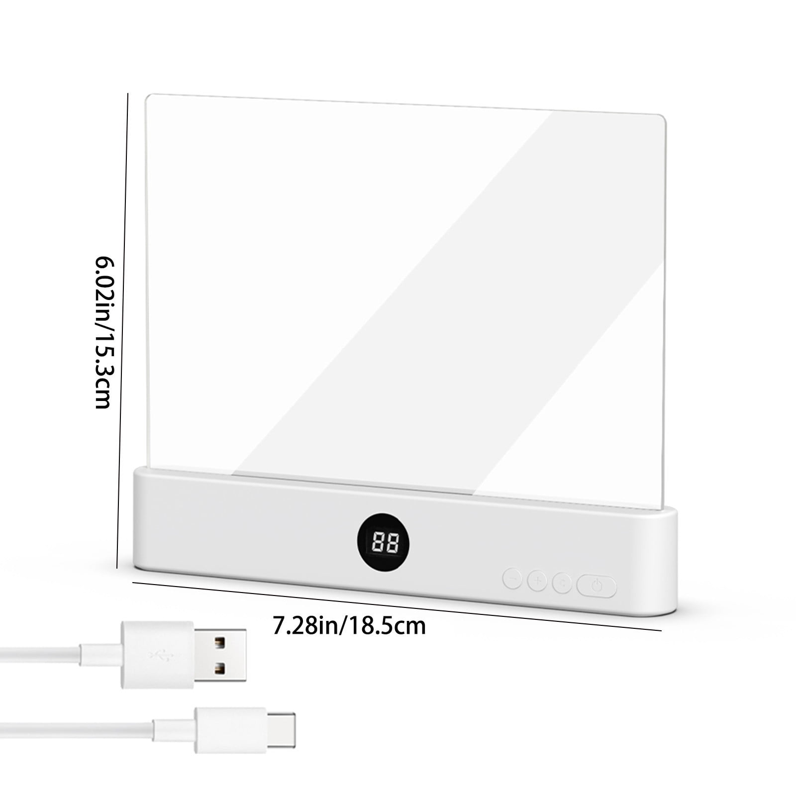 Mareep White LED Transparent Book Light Smart Flat Panel Reading Lamp ...