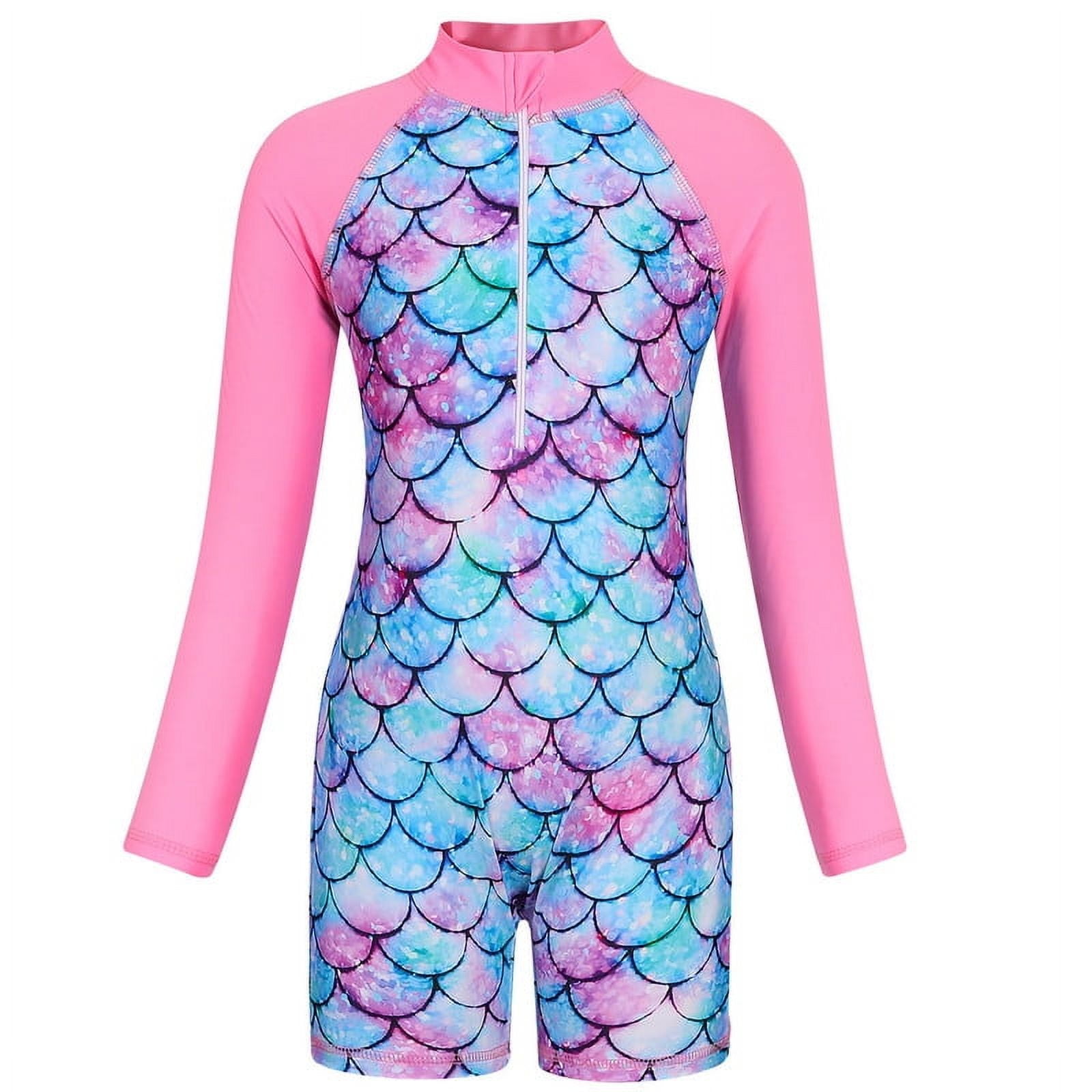 Marendyee Girls Mermaid Swimming One Piece Ariel Swimsuits for Toddler ...