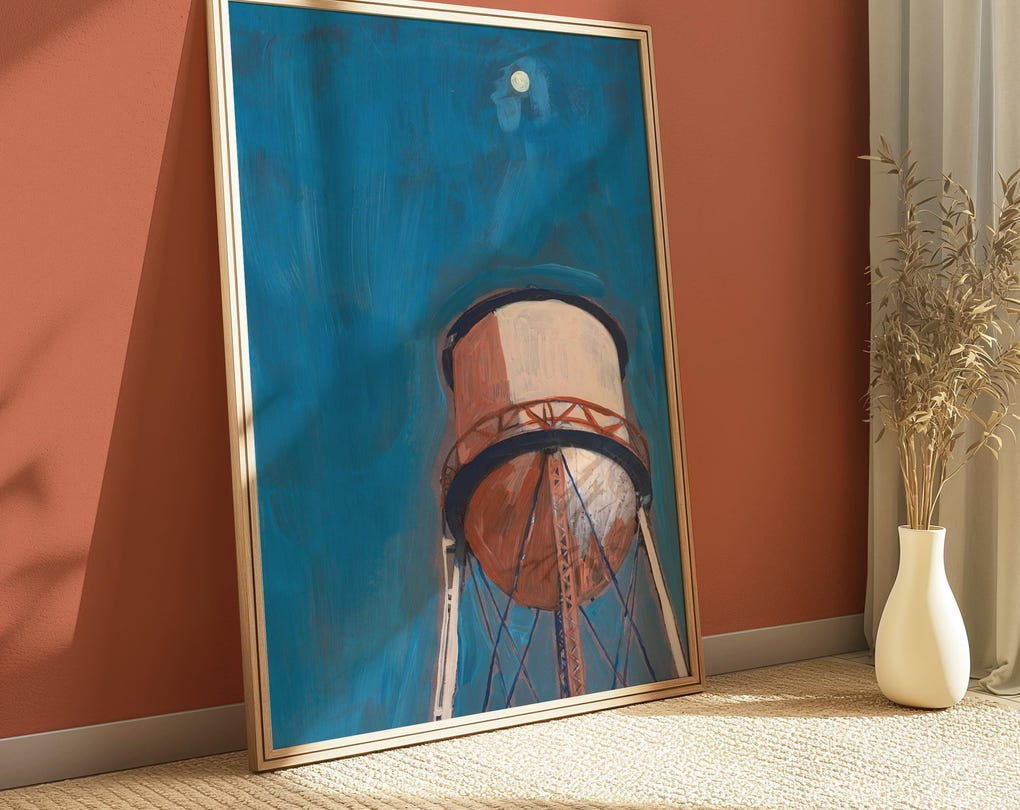 Marfa Print Marfa Wall Art Marfa Poster West Texas Painting Water Tower ...