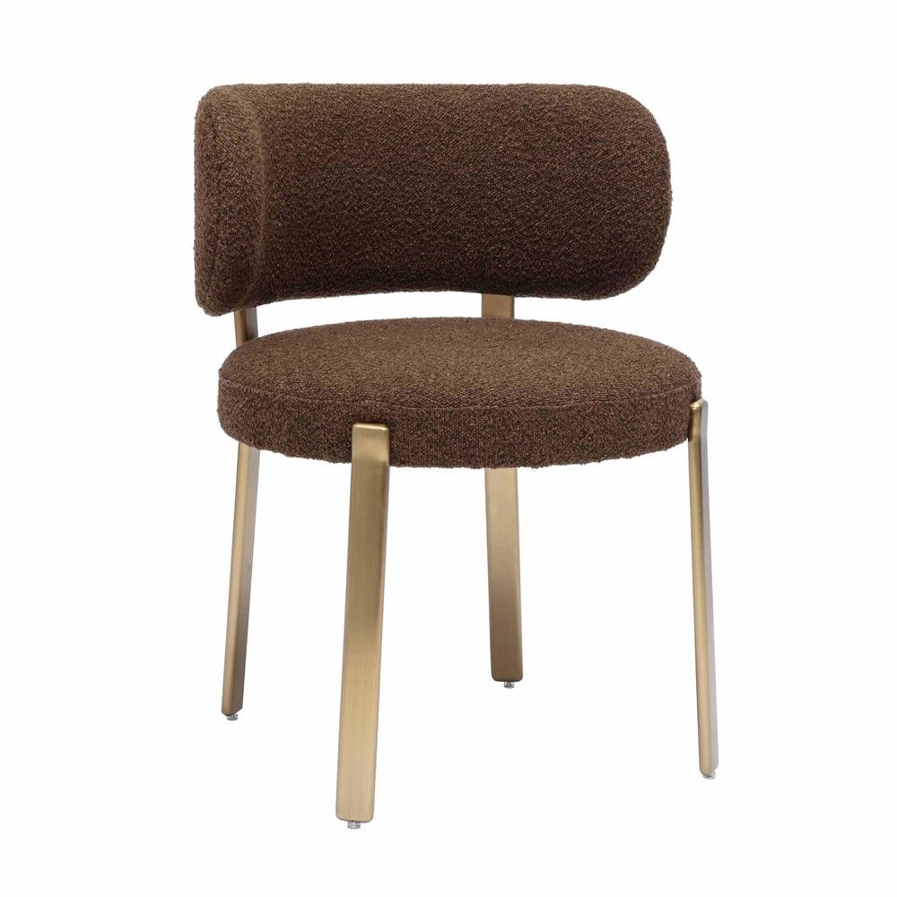 Margaret Chocolate Brown Boucle Dining Chair - Walmart.com