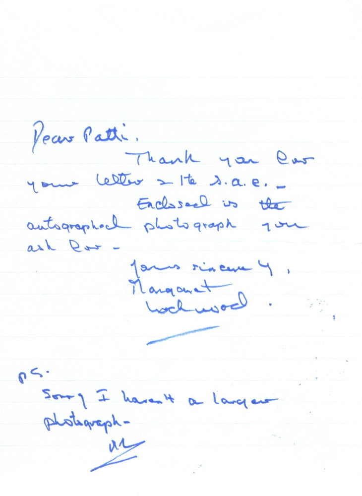 Margaret Lockwood Signed Autographed Hand Written Letter Actress BAS ...