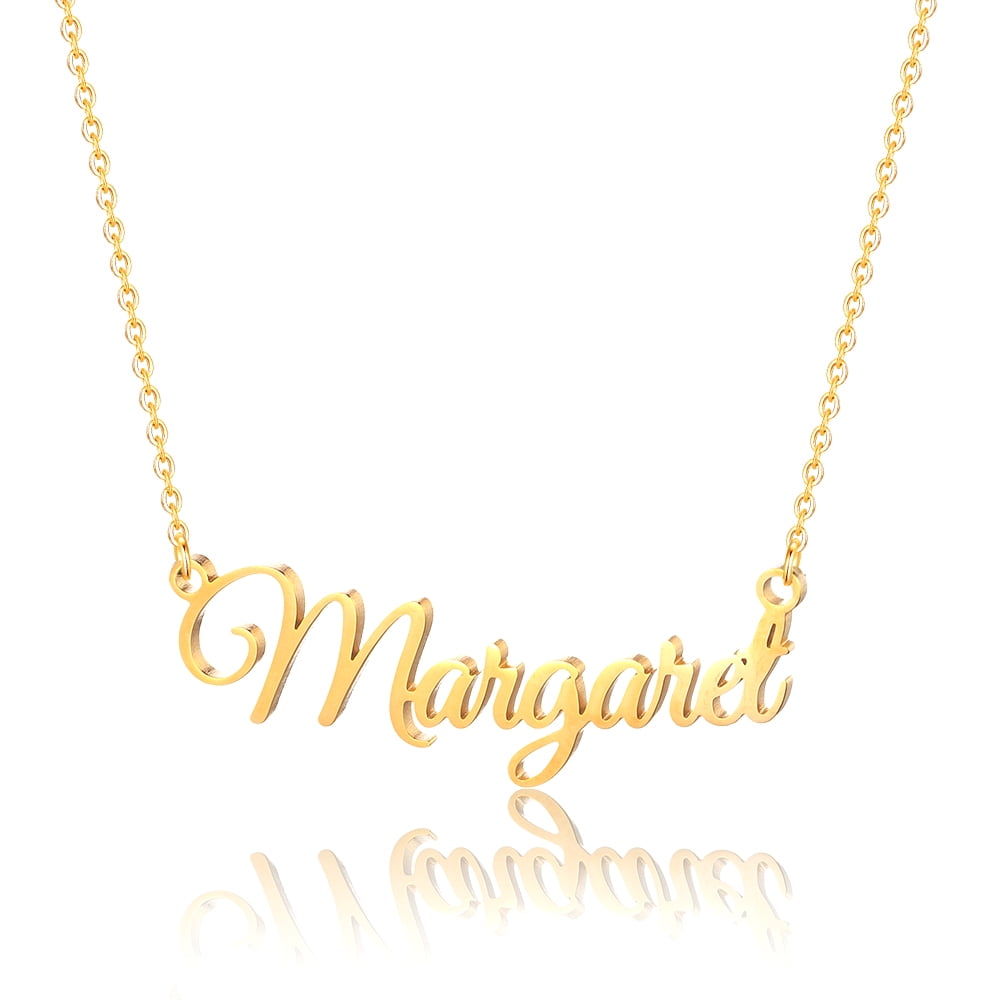 Margaret Name Necklace Personalized, Gold Plated Custom Name Necklace ...