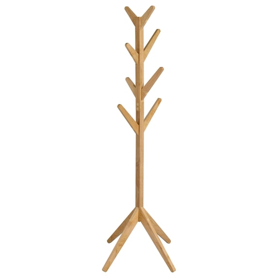 Margaret Solid Wood Coat Rack Clothing Hanger Natural Oak - Walmart.com