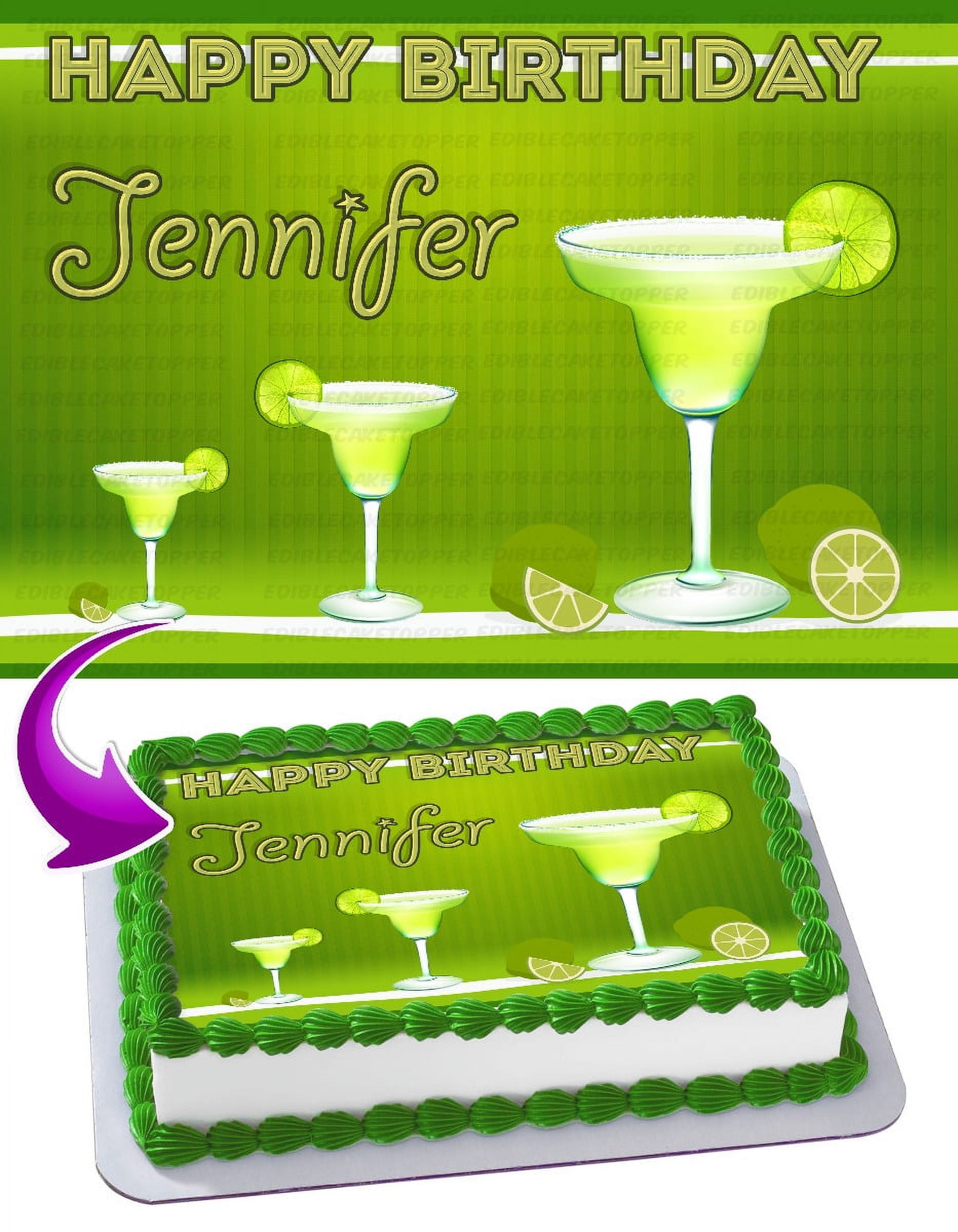 Margarita Cocktail Drink - Edible Cake Topper - 11.7 x 17.5 Inches 1/2 ...