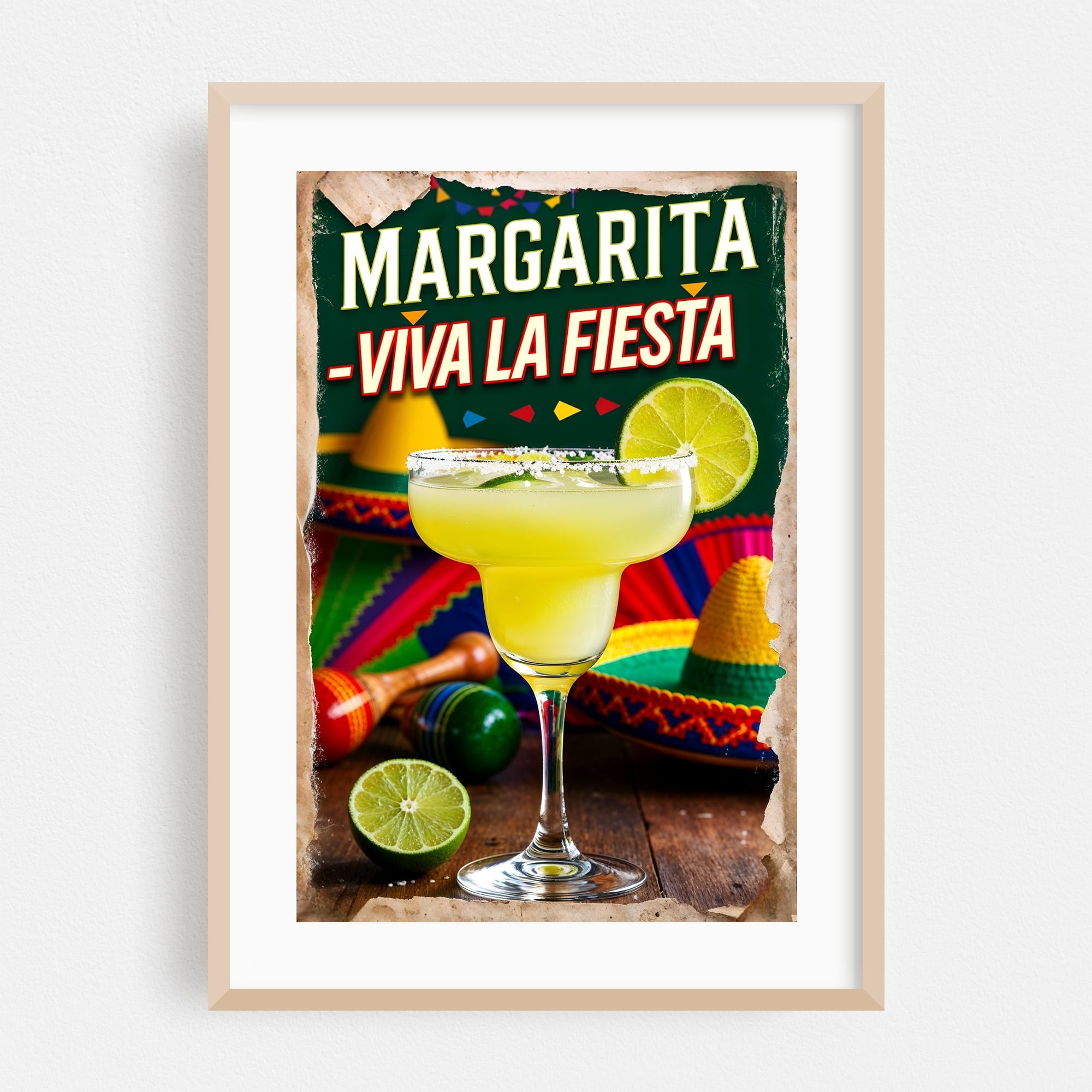 Margarita Cocktail Poster: Vintage Fiesta Vibes - Mexico Illustration ...