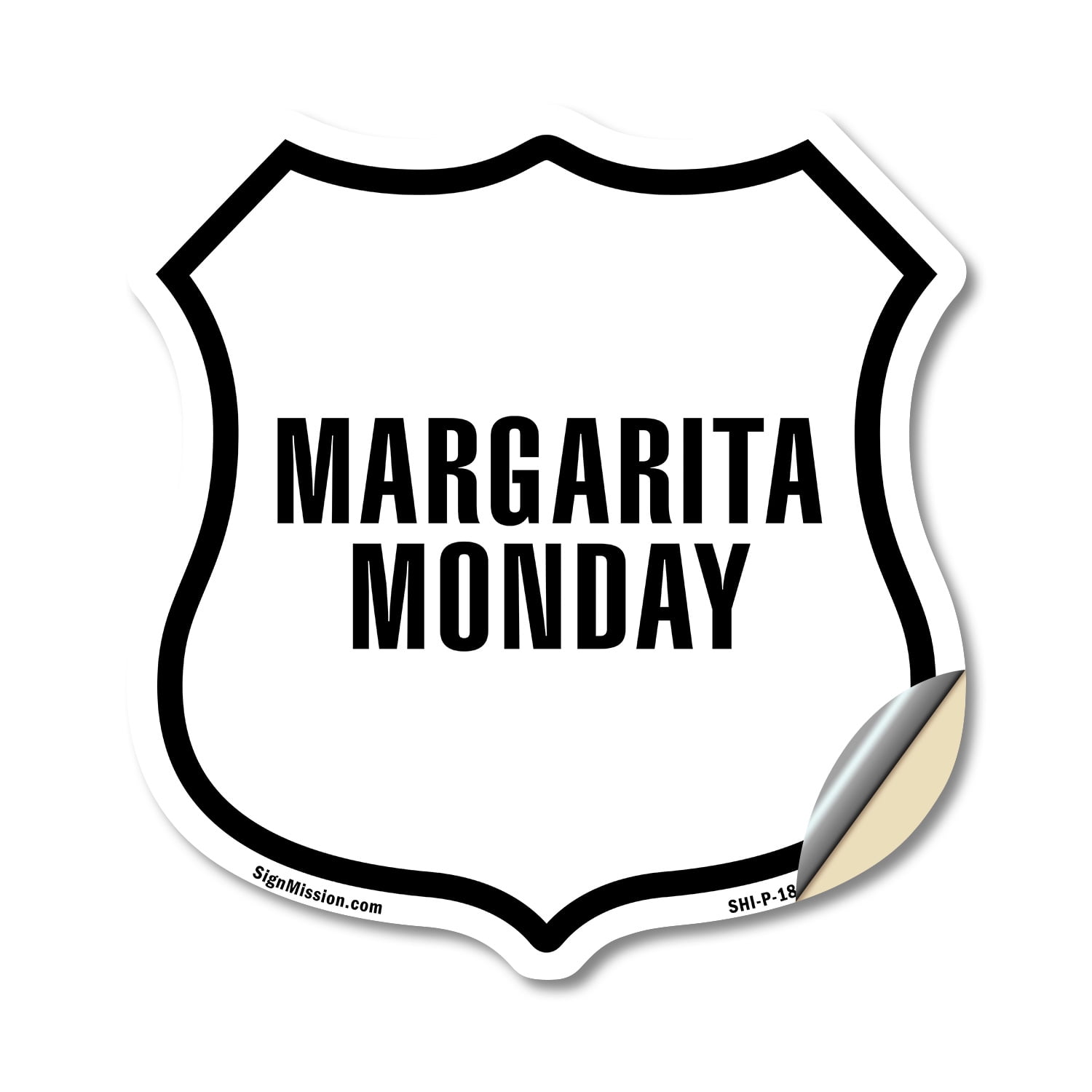 Margarita Monday (5 Pack) 4 inch X 4 inch Shield Shaped Heavy Duty 3.2 ...