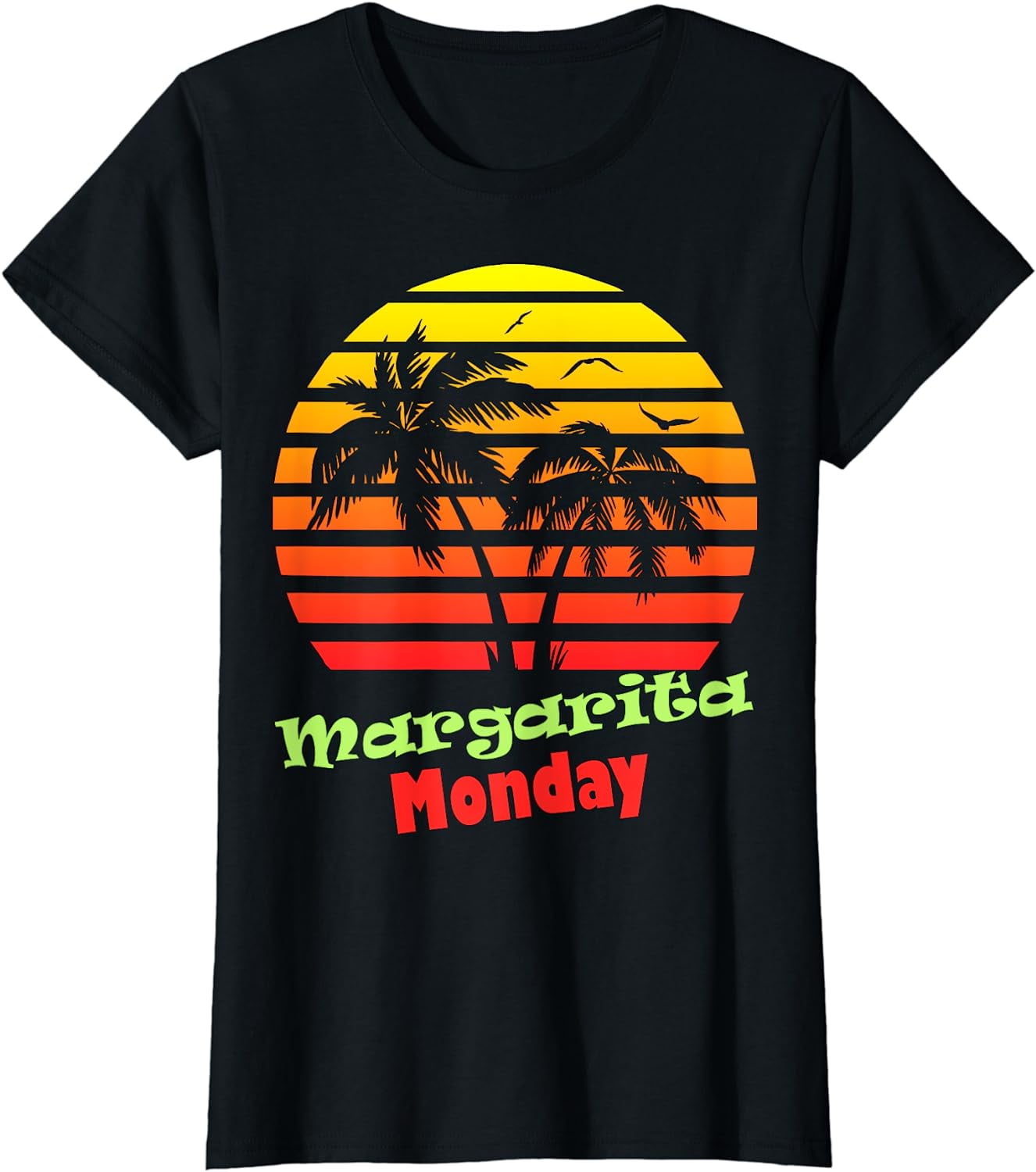 Margarita Monday 80s Summer Beach Palm Tree Sunset T-Shirt - Walmart.com