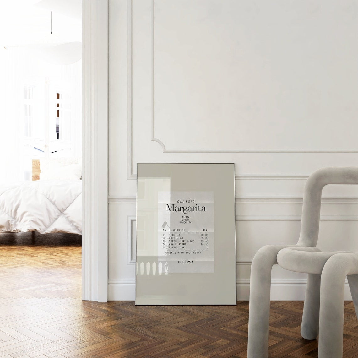 Margarita Print Cocktail Recipe Receipt Print Trendy Minimalist Wall ...