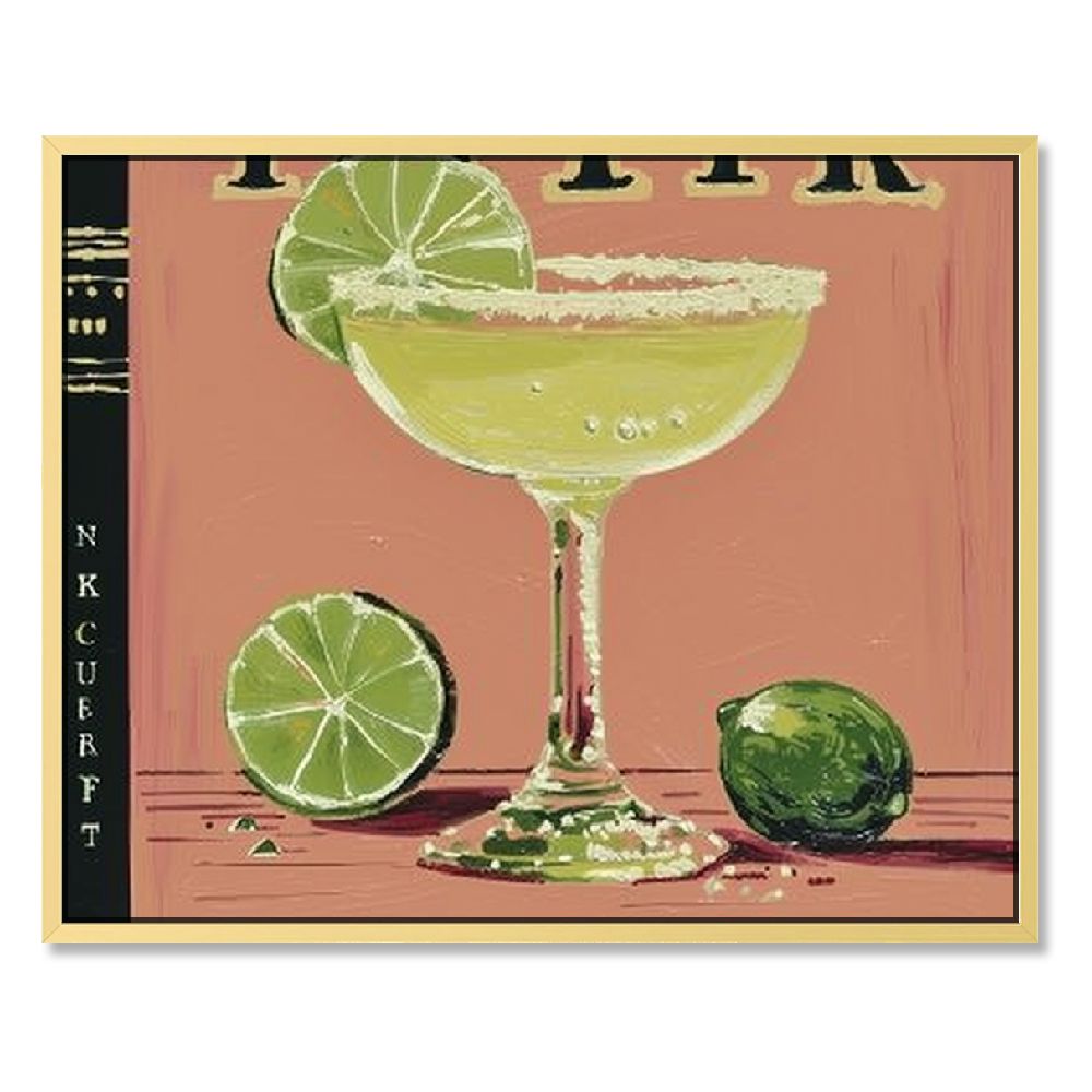 Margarita Recipe Poster - Retro Cocktail Print - Margarita Art ...