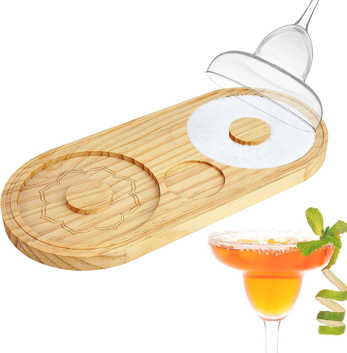Margarita Salt Rimmer Set,Sugar Rimmer For Cocktails,Wood Salt Rimmer ...