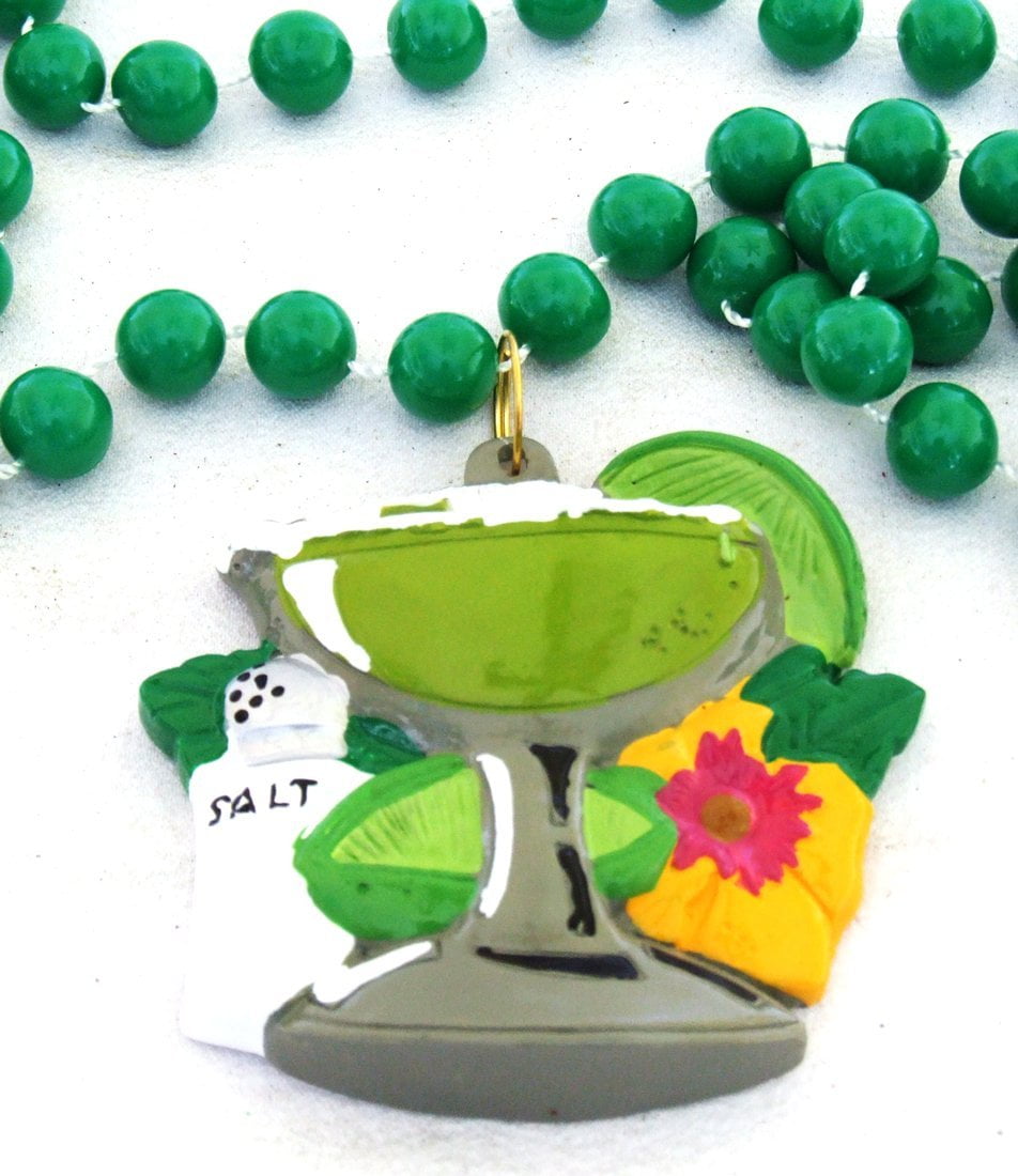 Margarita Shaker of Salt Mardi Gras Bead Necklace Spring Break Cajun ...