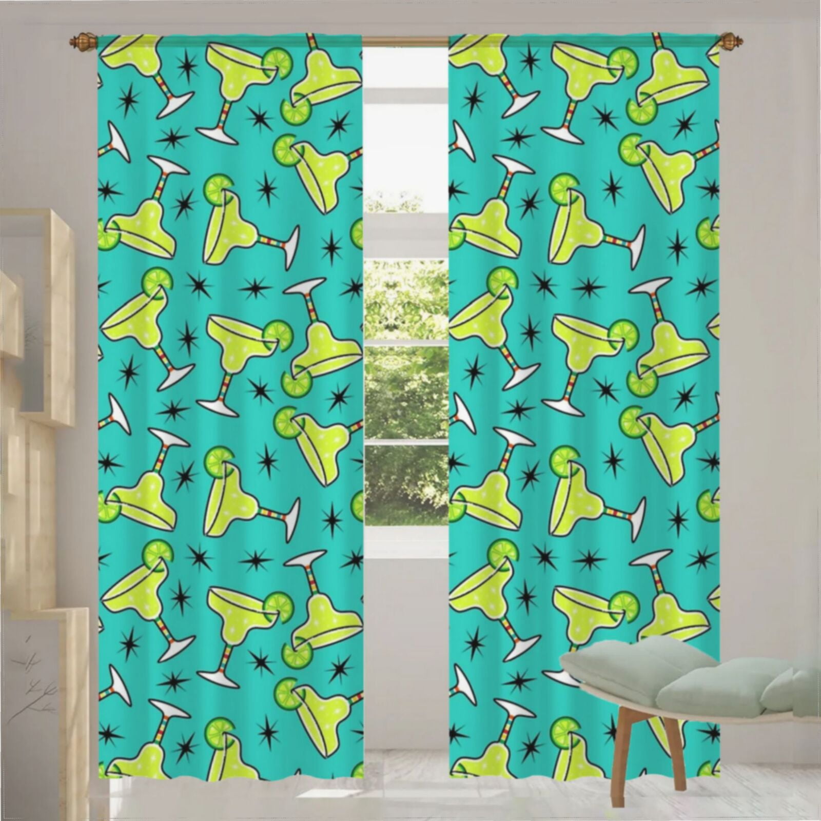 Margarita Time！ Curtains for Living Room Bedroom Decor Transparent ...