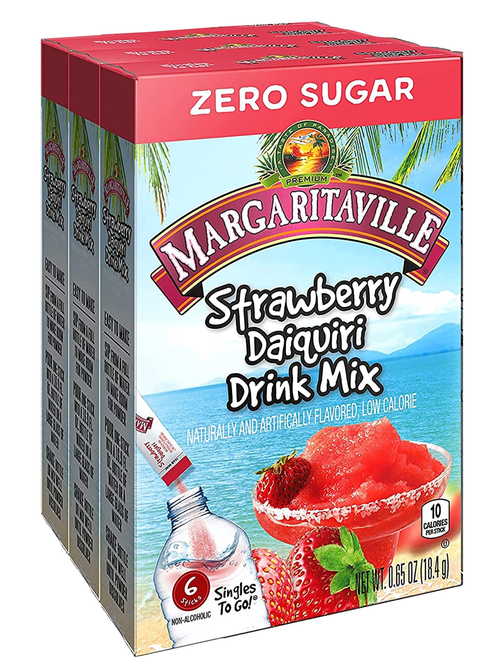 Margaritaville Water Drink Mix Strawberry Daiquiri Flavored Powder ...