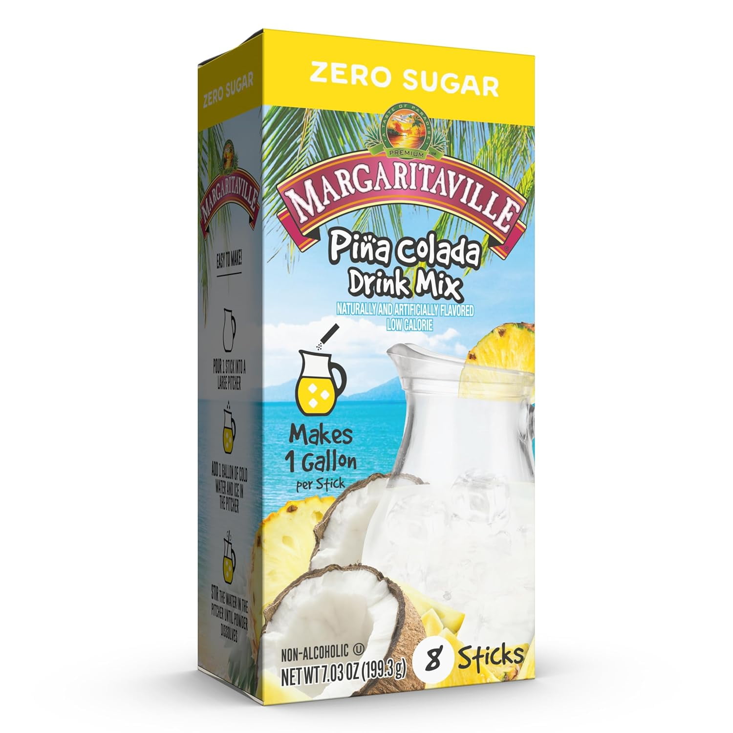 Margaritaville Sugar Free Powdered Drink Mix, Piña Colada, 8 Count ...