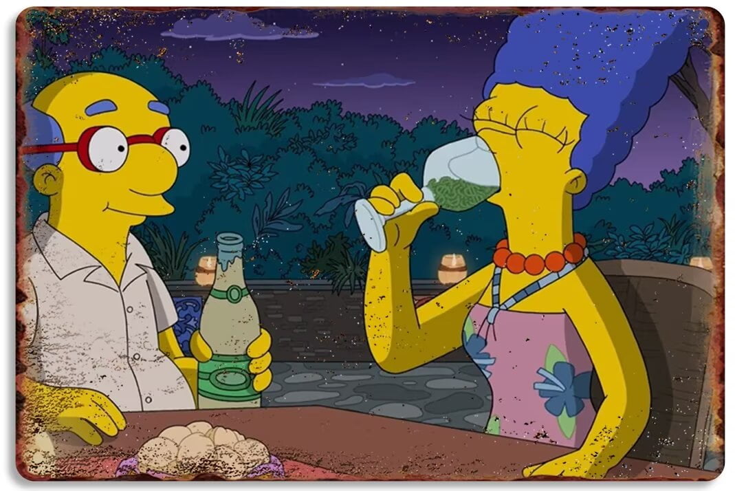 Marge Simpson Driking Metal Poster The Simpsons Metal Tin Signs Wall ...