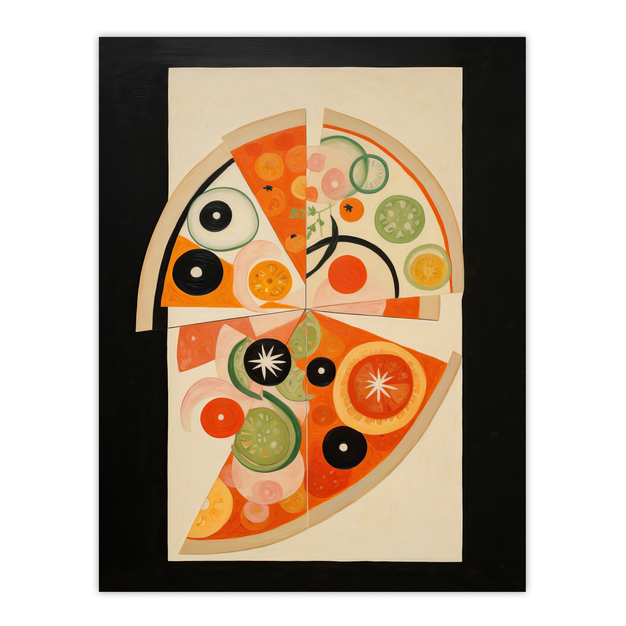 Margherita With Extra Olives Kandinsky Inspired Abstract Pizza with ...