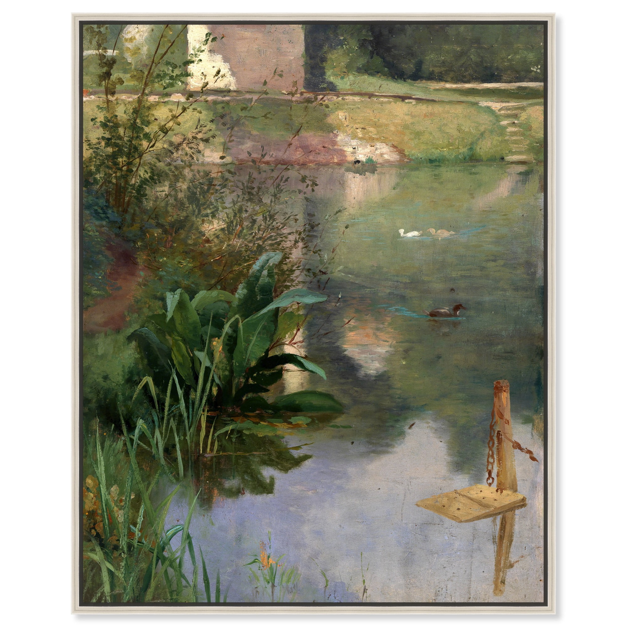 Margin Of A Moat Canvas Vintage Classic Landscape Art by Art Remedy ...