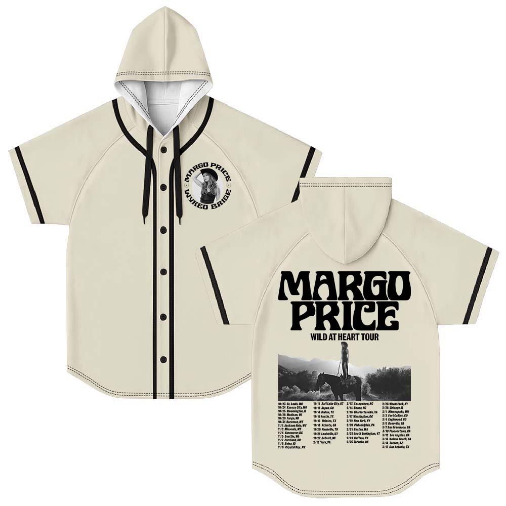 Margo Price Wild At Heart Tour Merch Hooded Baseball Jersey Short ...
