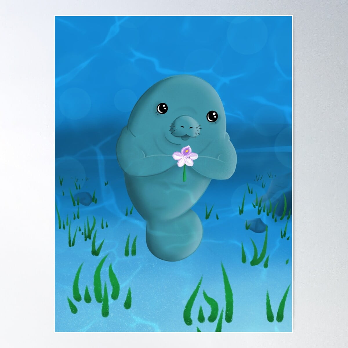 Margo The Manatee Poster Wall Art, Modern Wall Decor For Living Room ...