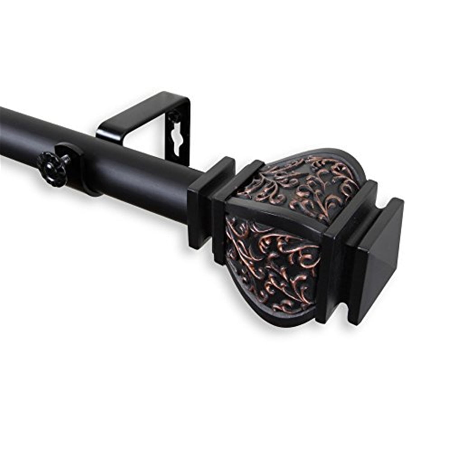 Margot 1" Double Curtain Rod-Color:Black,Size:160-240" - Walmart.com