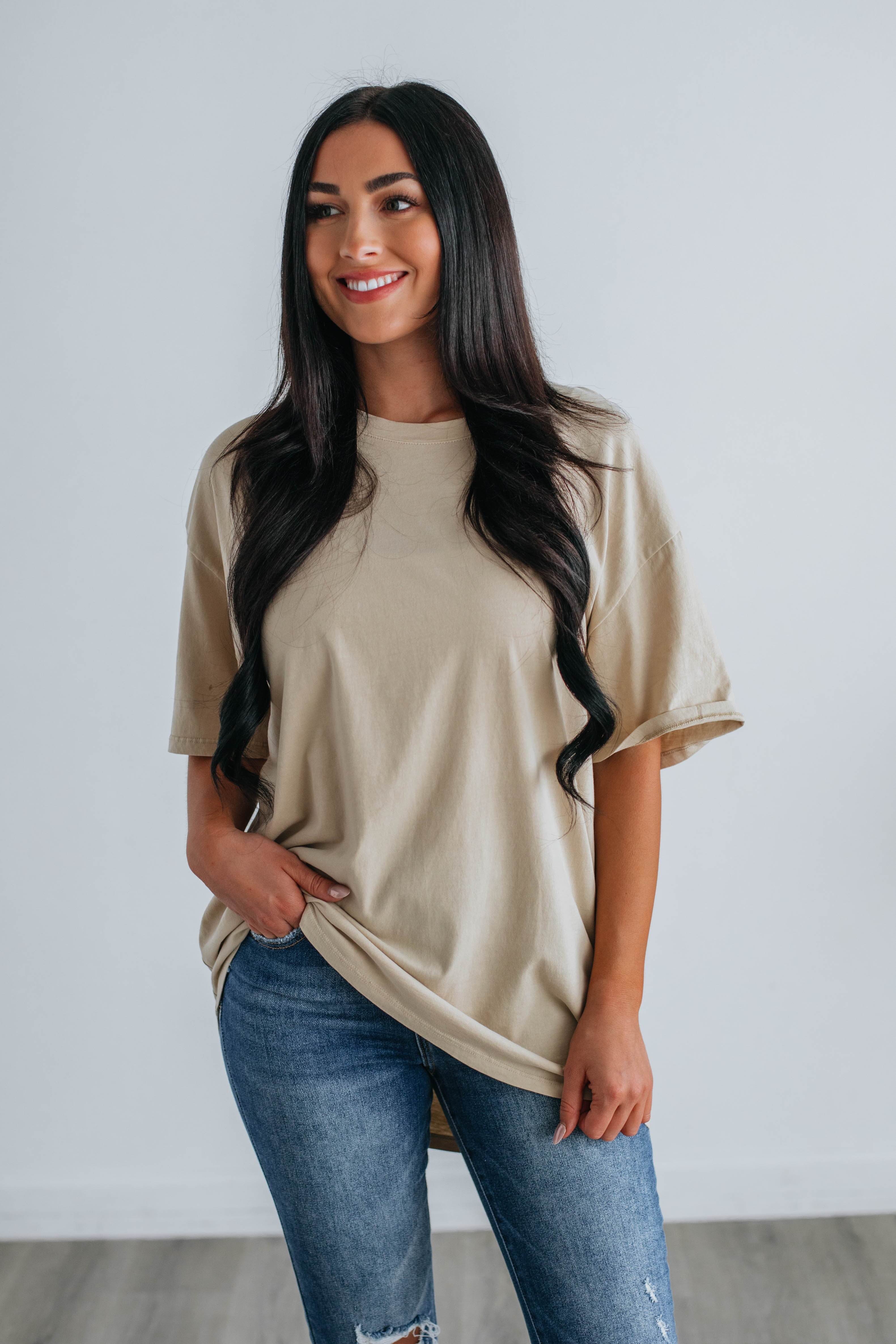 Margot Basic Tee - Natural - Walmart.com
