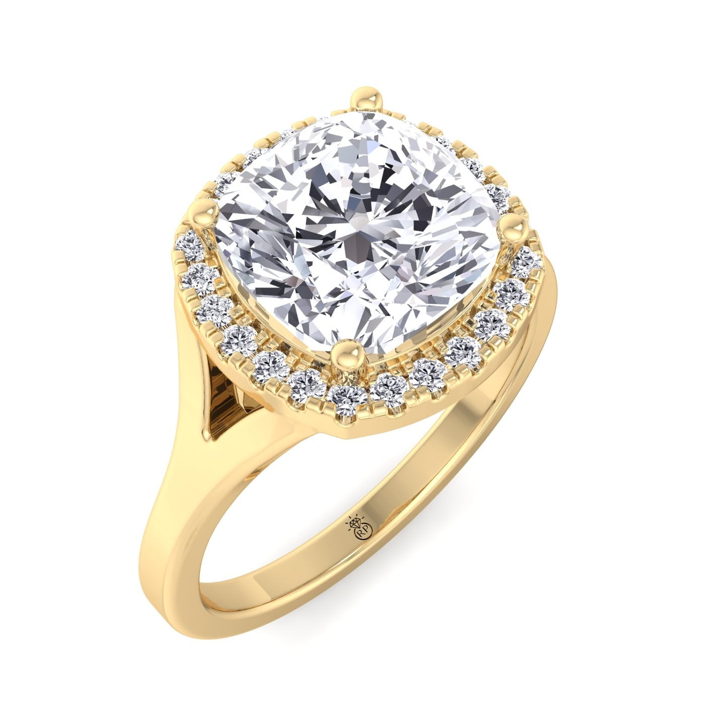 Margot - Moissanite Cushion Cut Lab Diamond Solitaire Engagement Ring ...