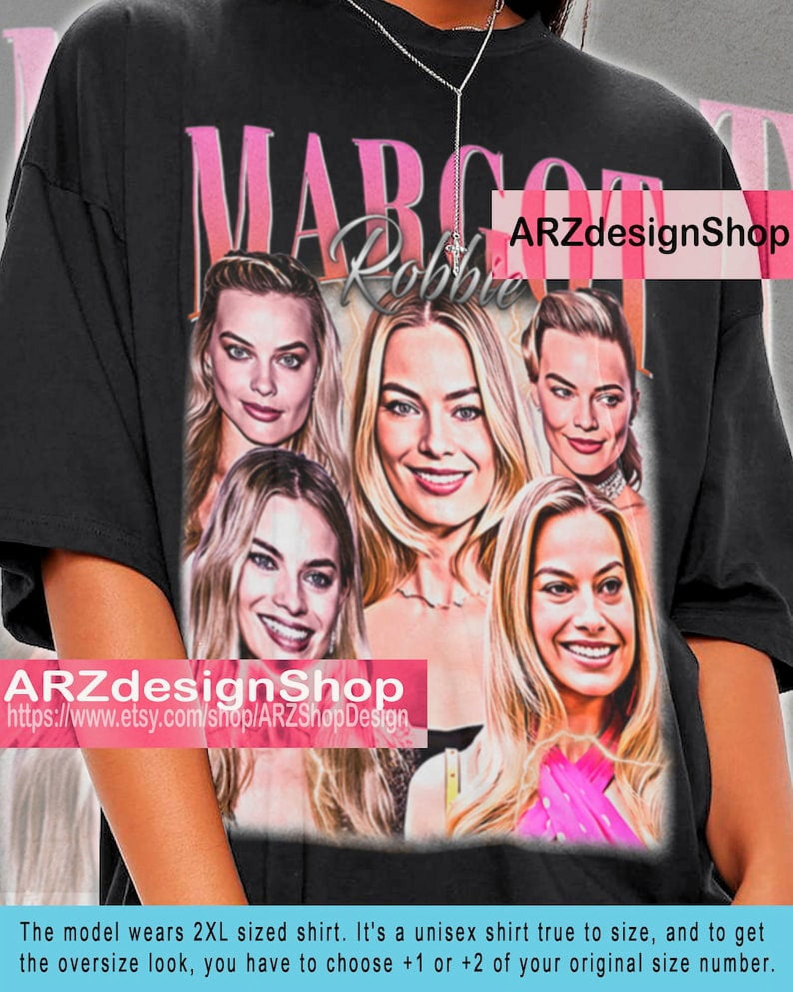 Margot Robbie Shirt Gift For Man Homage Margot Robbie T-Shirt Vintage ...